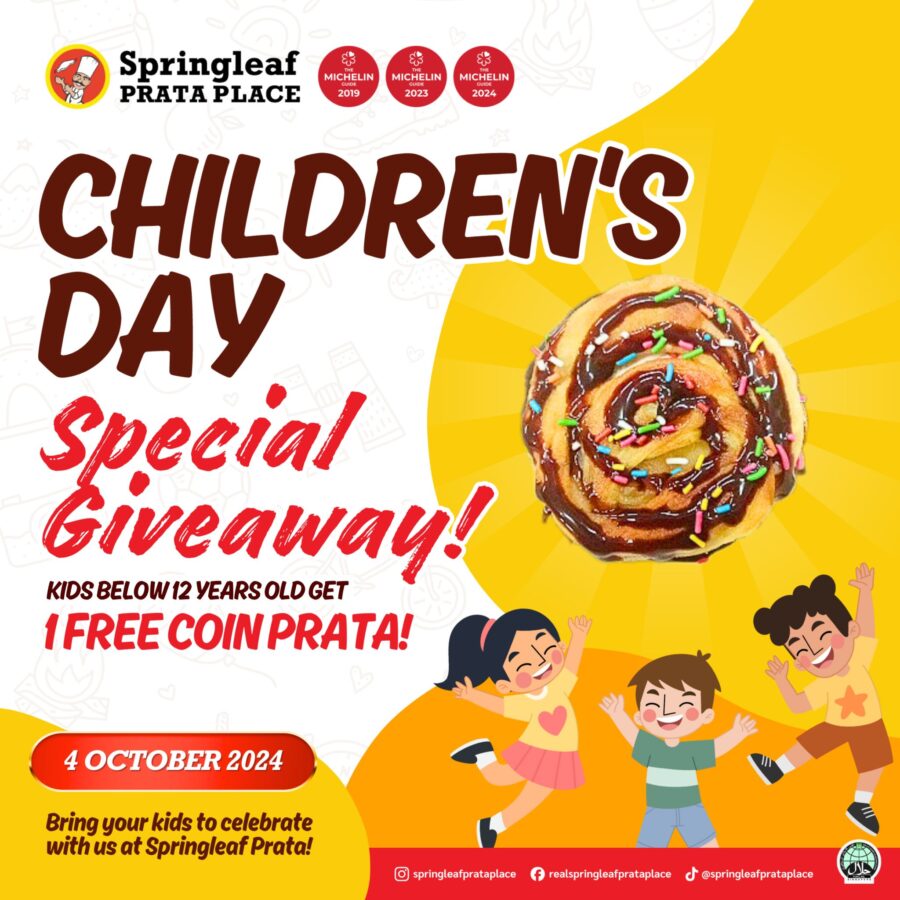 Springleaf Prata Place giving FREE Coin Prata for Kids Below 12 at ...