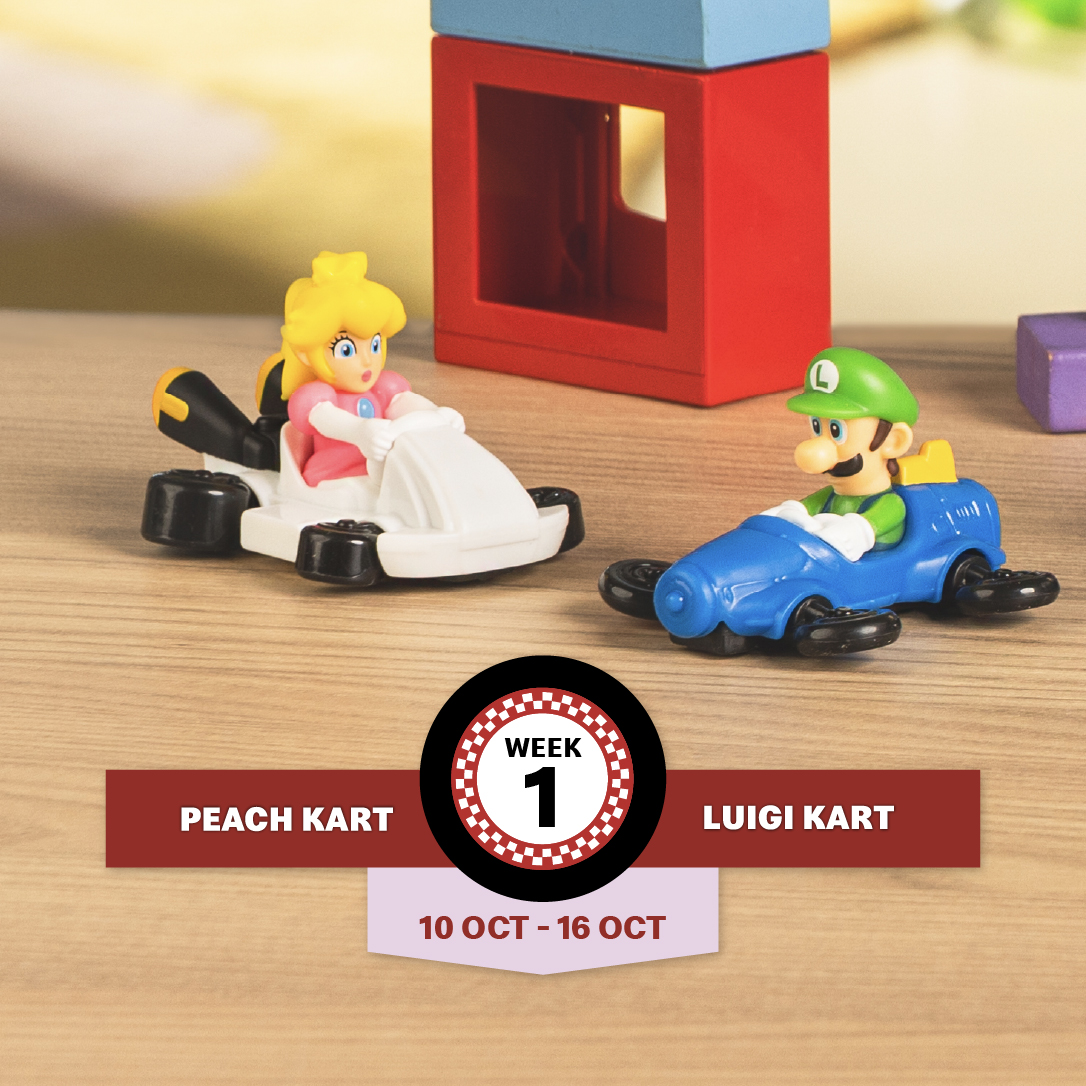 McDonald's Happy Meal Toys featuring Mario Kart Characters with 2 Gold ...