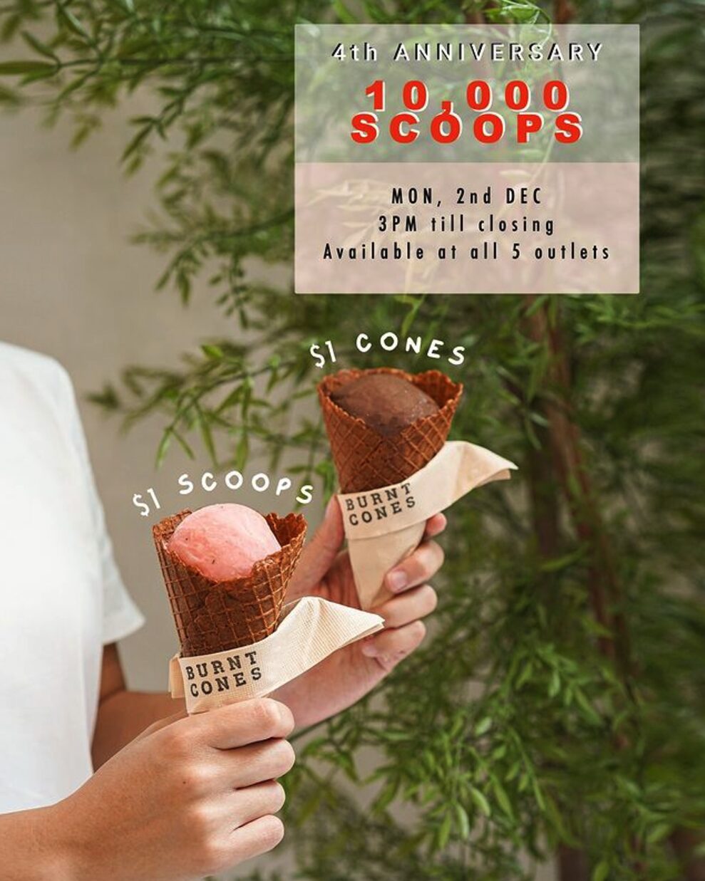 Burnt Cones celebrates 4th Anniversary with $1 Gelato Ice Cream ...