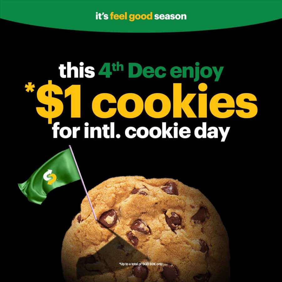 Subway to offer $1 Cookie Deal on Dec 4, matches your purchase with ...