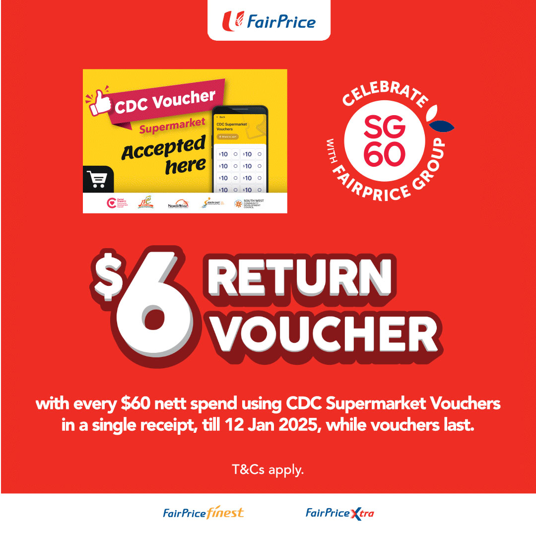 Redeem $300 CDC Vouchers from Jan 3, receive $6 FairPrice Return ...