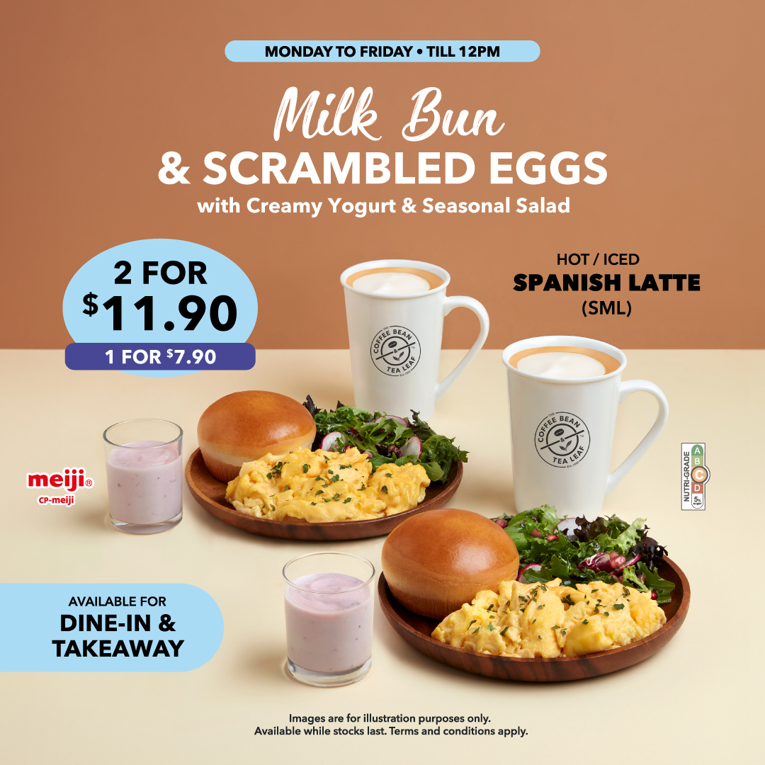 Coffee Bean launches Milk Bun & Scrambled Eggs Breakfast Deal at $11.90 ...