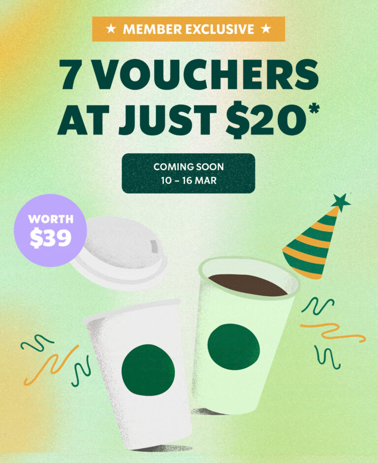 Starbucks Unveils $20 Voucher Pack: 7 Perks, FREE Drinks & 1-FOR-1 ...