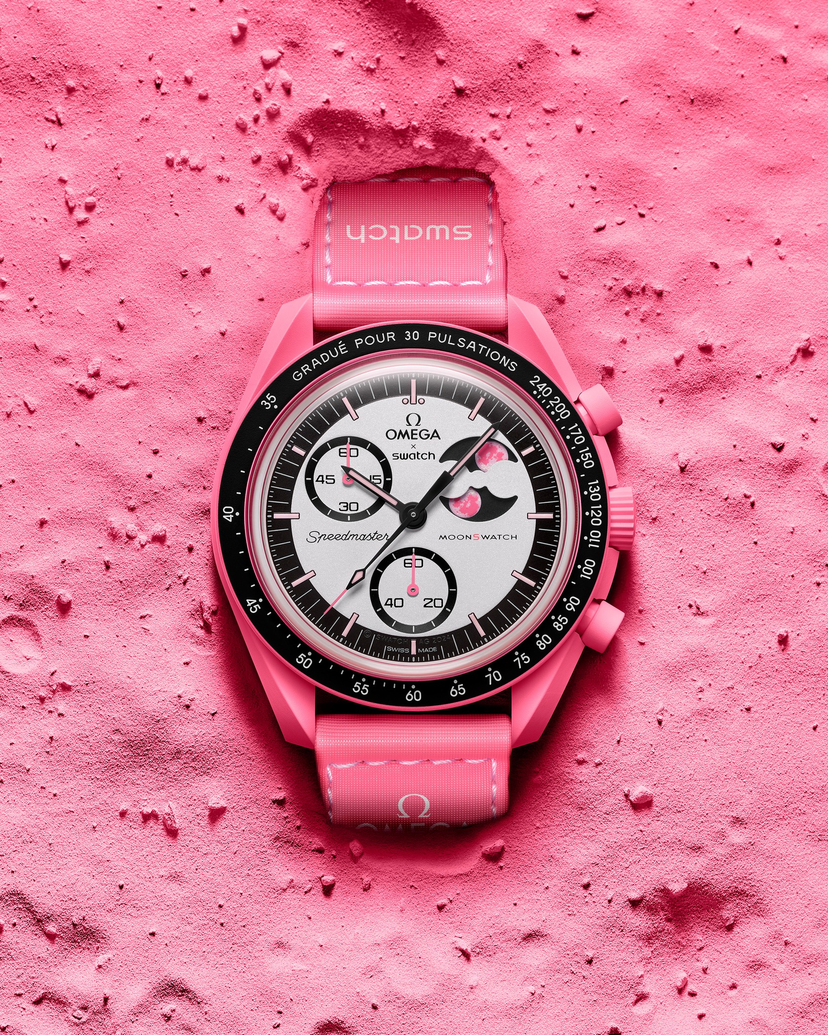 Mission to the Pink Moonphase: Swatch x Omega’s Blush-Hued Beauty Drops ...