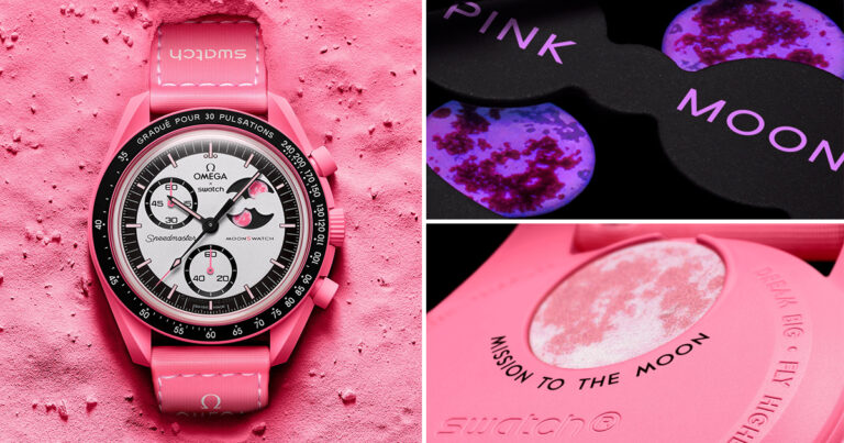 Mission to the Pink Moonphase: Swatch x Omega’s Blush-Hued Beauty Drops ...
