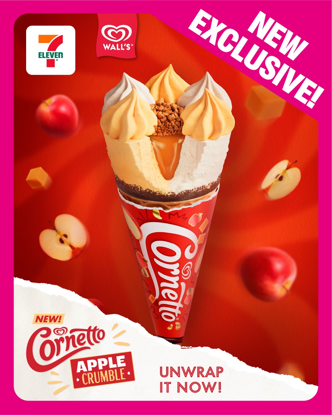 Exclusive at 7-Eleven S’pore: Cornetto Turns Apple Crumble into a Crunchy Ice Cream Cone | Great ...