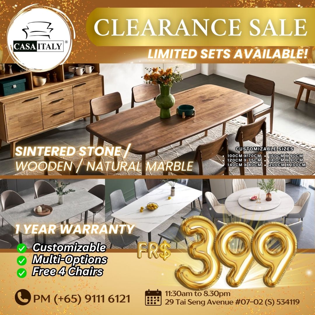 Malaysia Prices in Singapore: Casa Italy's Massive Clearance Sale on Furniture in Tai Seng from ...