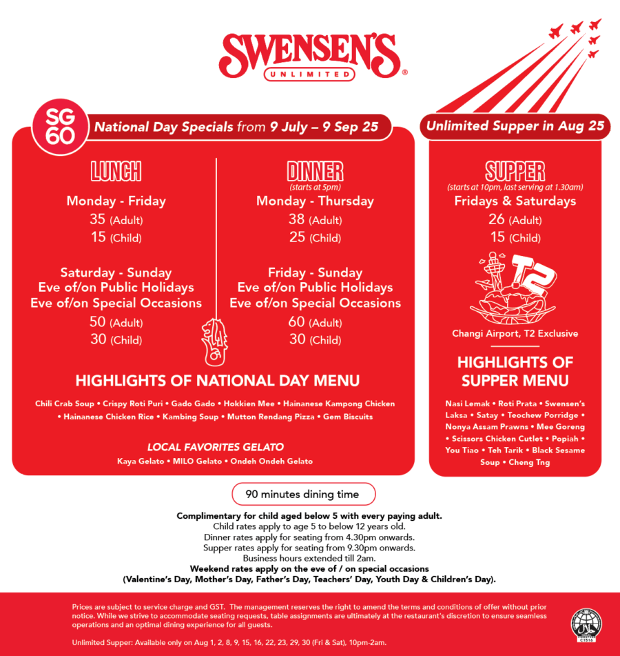 Swensen’s Serves Up Supper Buffet at Changi T2 From S$26, With Roti ...