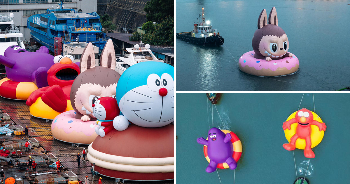 Water Parade in HK Brings Doraemon, LABUBU, and Other Giant Inflatables ...