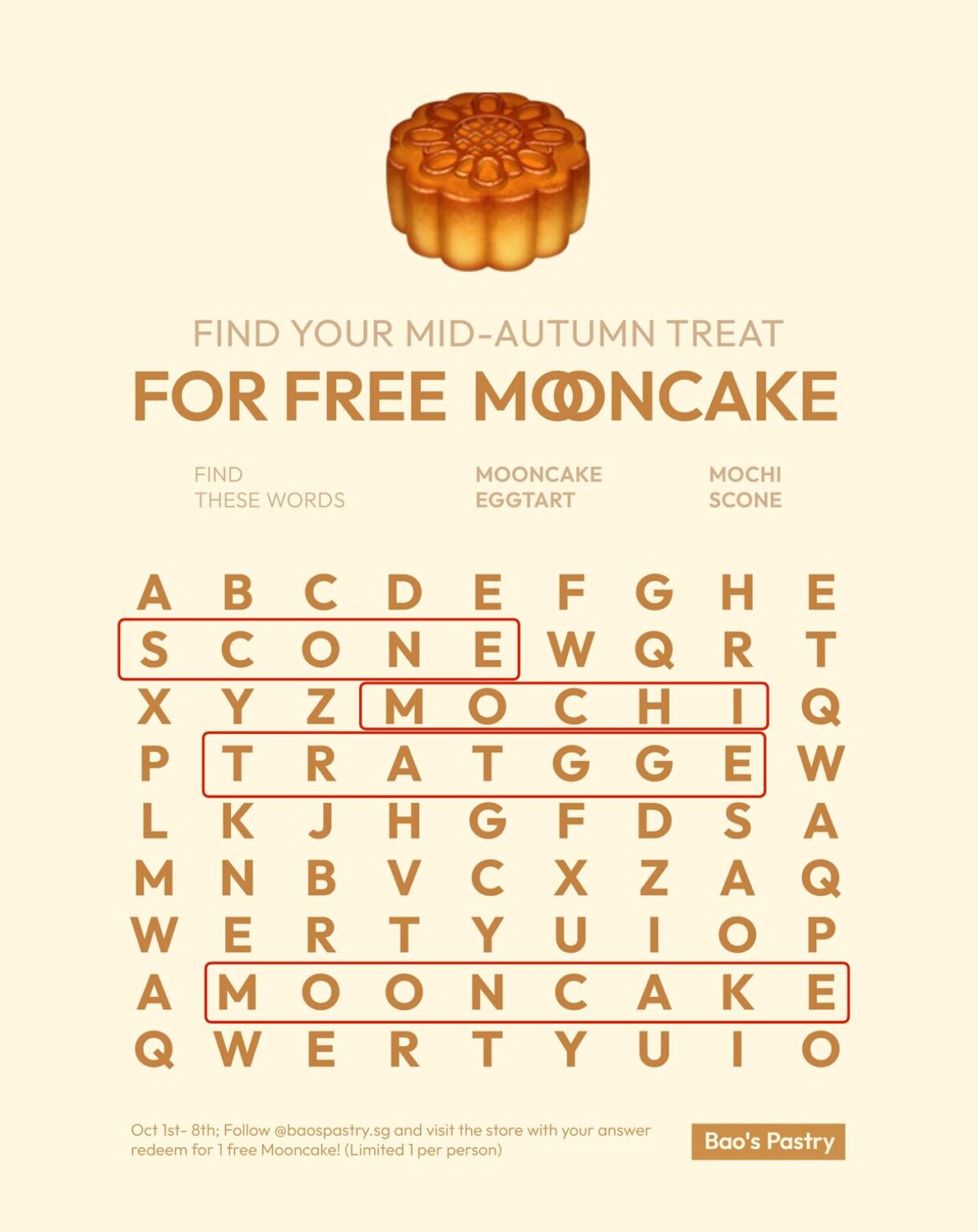 Bao’s Pastry Rewarding Visitors with FREE Mooncake in Crossword Puzzle ...