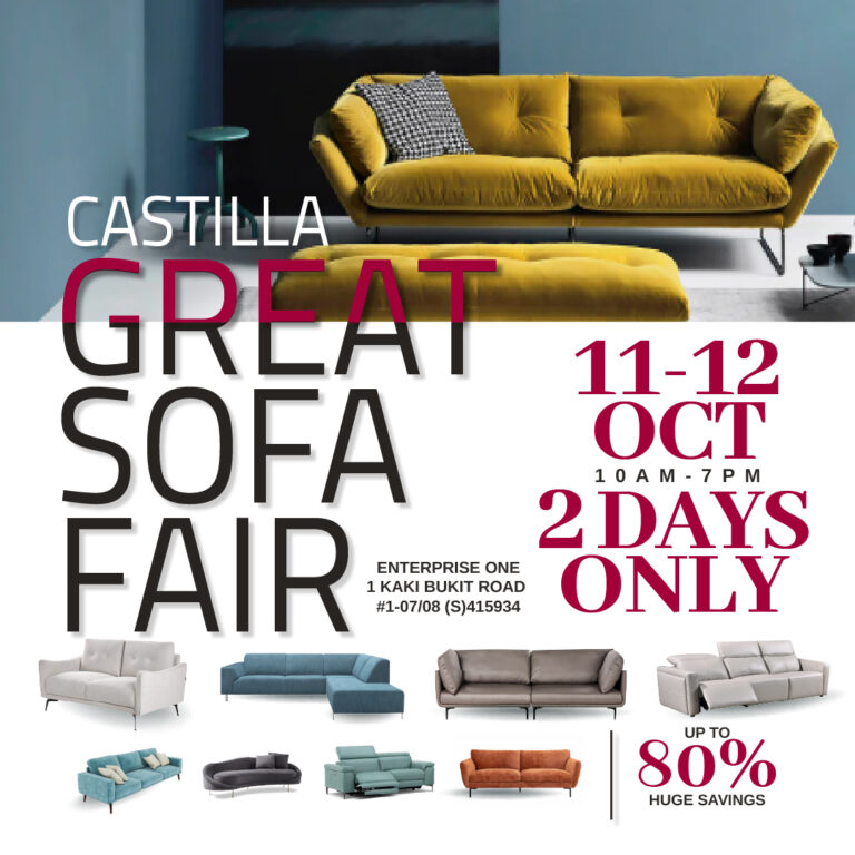 Castilla Great Sofa Fair Returns for 2 Days Only on Oct 11 & 12 with ...