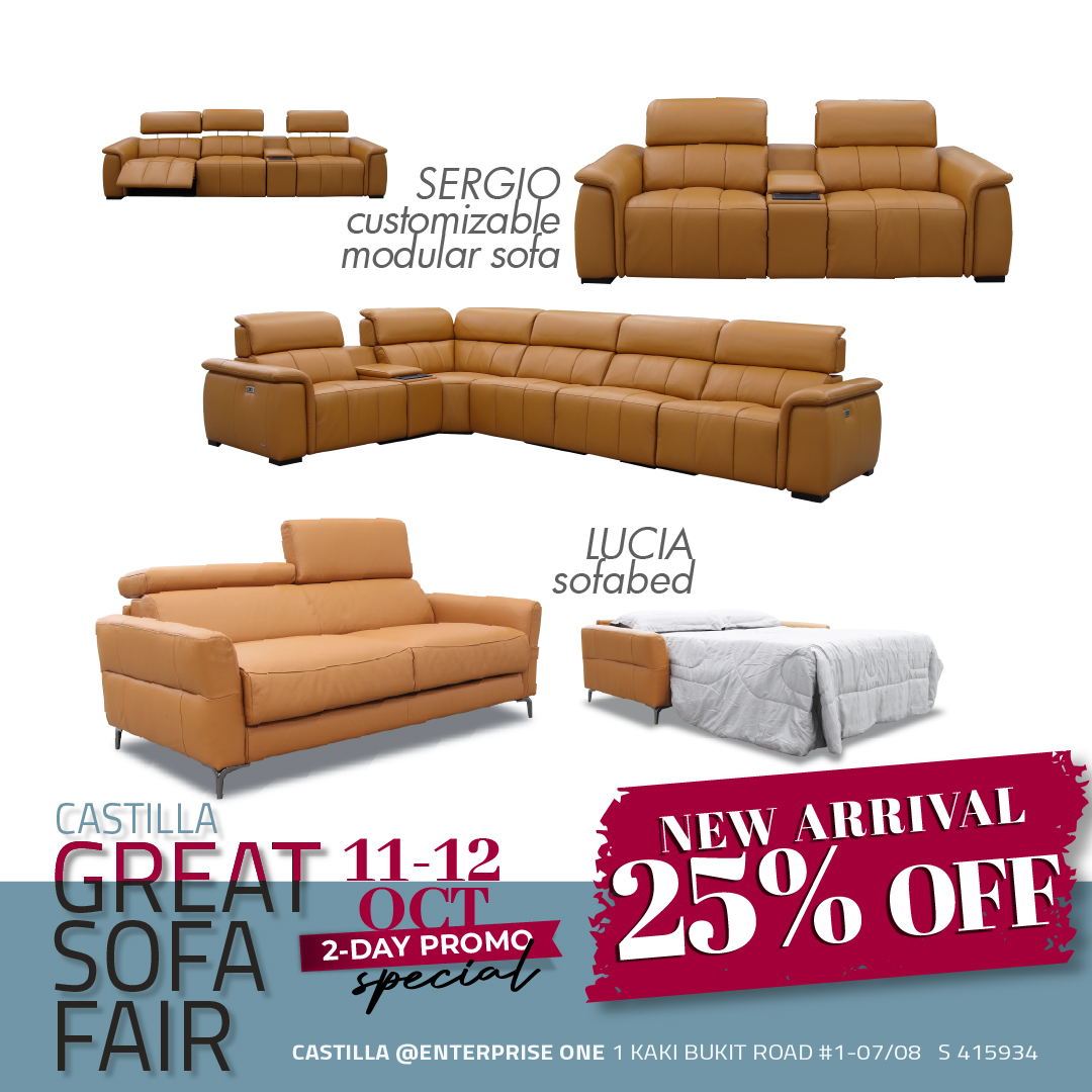 Castilla Great Sofa Fair Returns for 2 Days Only on Oct 11 & 12 with ...