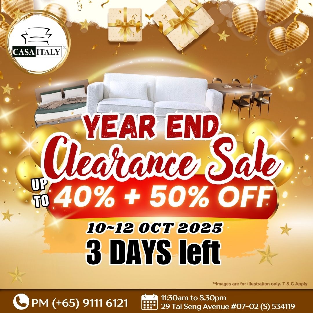 Casa Italy's Year End Clearance Sale Offers Massive Discounts and Custom Furniture from Oct 10 ...