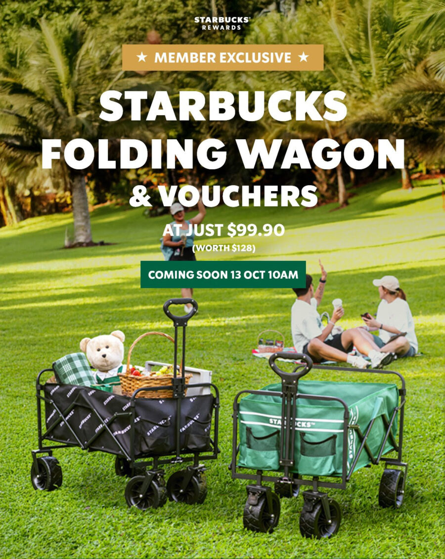 Starbucks Launching Exclusive Folding Wagon Bundle with FREE Vouchers for S$99.90 on Oct 13 ...