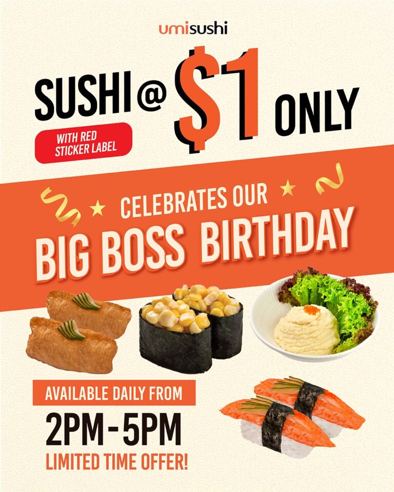 Sushi Lovers Rejoice: umisushi Rolls Out $1 Sushi Deals for Big Boss ...