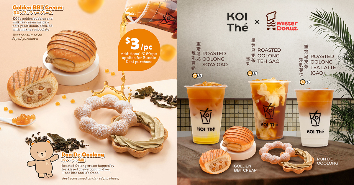 KOI Thé and Mister Donut Team Up for Tea-Infused Roasted Oolong Snacks and Drinks Till Nov 30 ...