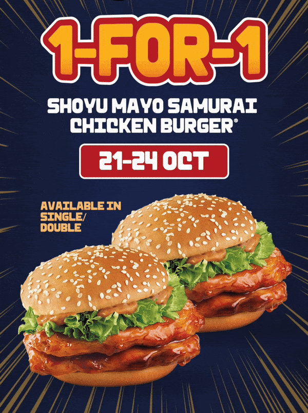 McDonald’s S'pore Offers 1-FOR-1 Shoyu Mayo Samurai Burger, Matcha OREO ...