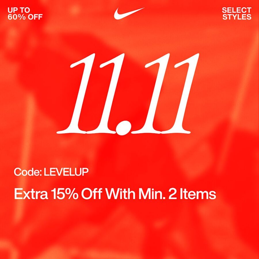 Nike Singapore Kicks Off 11.11 Sale Featuring Up to 60% OFF on Over ...