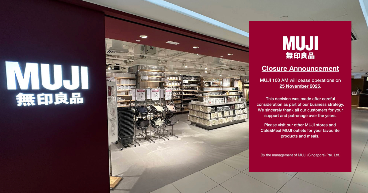 MUJI Singapore Closes Its 100 AM Outlet on 25 November 2025 as Part of Business Realignment ...
