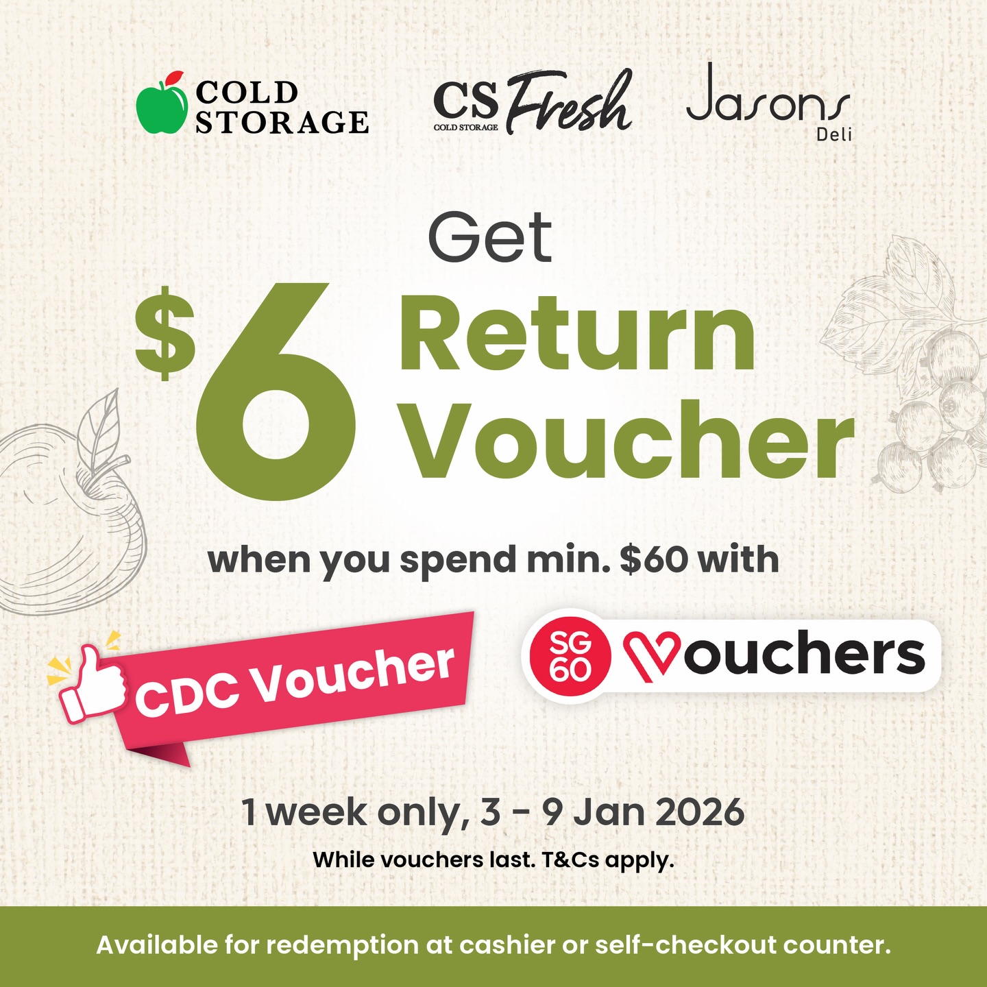 FairPrice, Cold Storage and Giant Roll Out $6 Return Voucher With CDC ...
