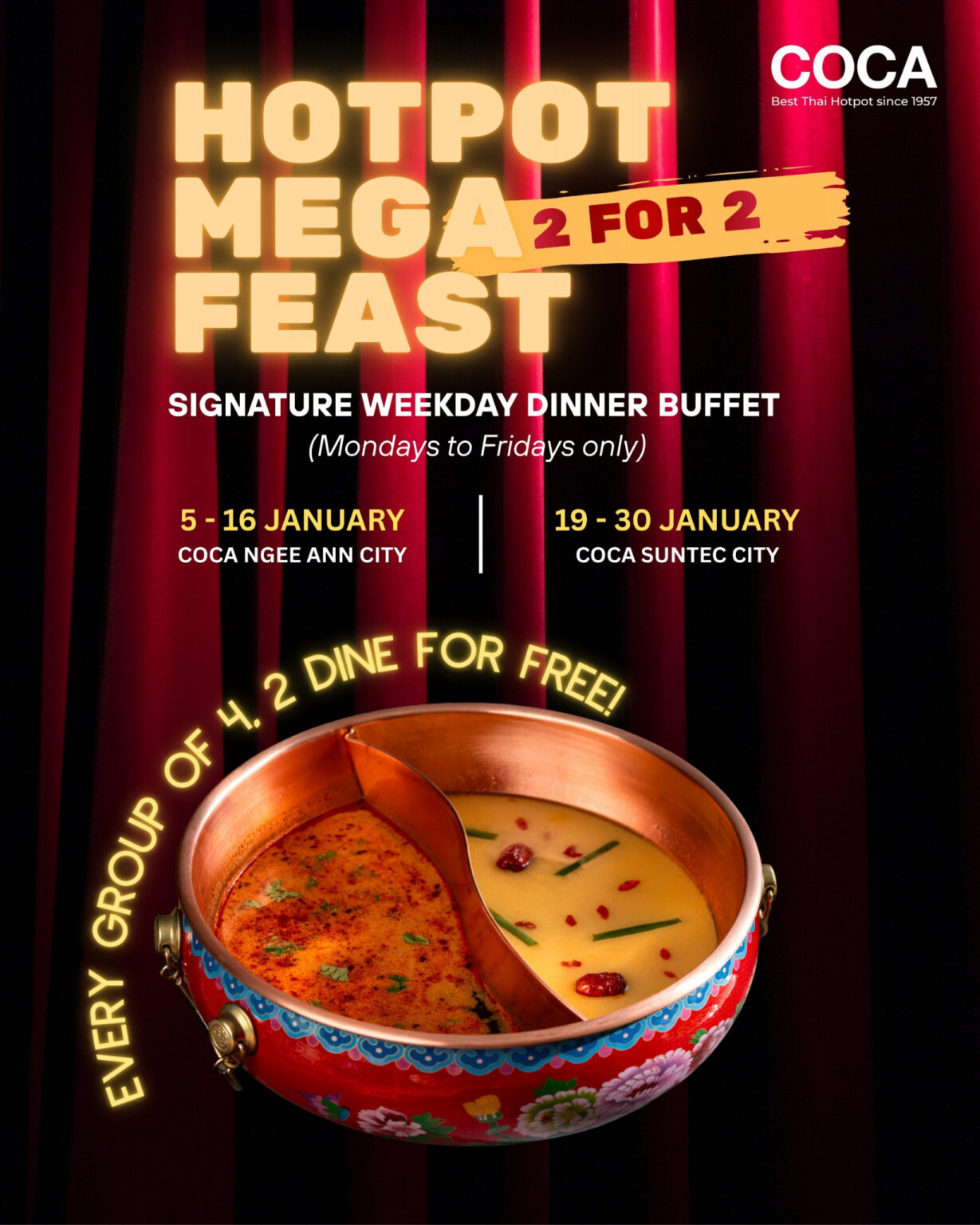 COCA Mega Feast Heats Up January With a 2-FOR-2 Signature Weekday ...