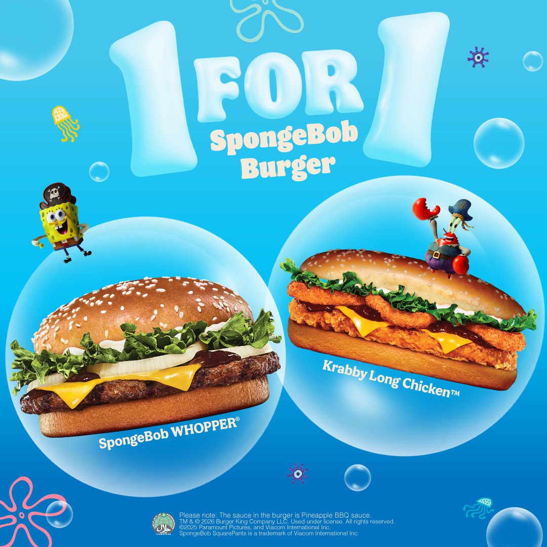 Burger King Singapore Serves Up 1-FOR-1 SpongeBob Burgers With a ...