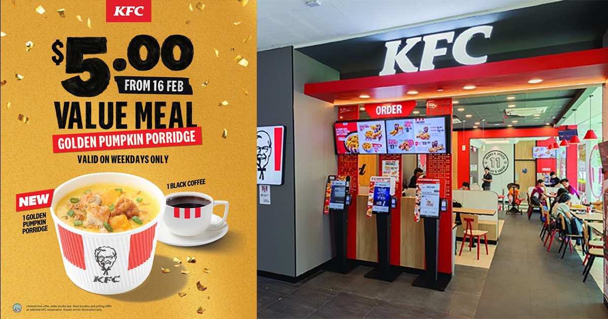 KFC Singapore Launches $5 Golden Pumpkin Porridge Value Meal for ...