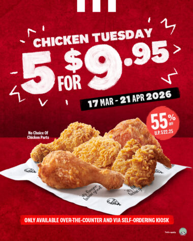 KFC Singapore Brings Back Chicken Tuesday with 5 Pieces for S$9.95 Deal ...