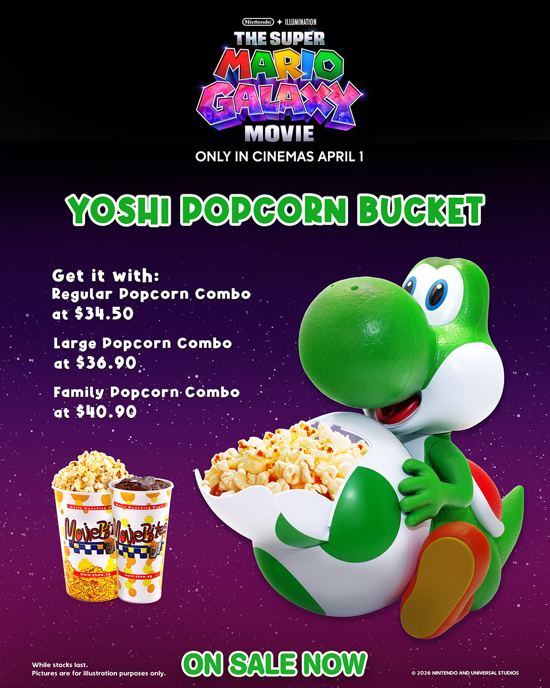 Shaw Theatres Launches Limited Edition Yoshi Popcorn Bucket for Super ...